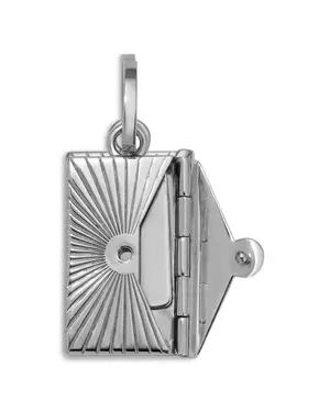 Adina Reyter Sterling Groovy Diamond Envelope Hinged Charm Pendant
