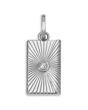 Adina Reyter Sterling Groovy Diamond Envelope Hinged Charm Pendant