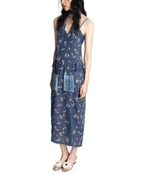 Anna Sui Night Blooming Chiffon Slip Dress
