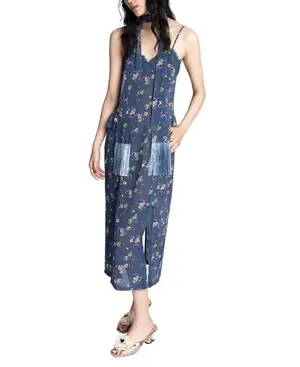 Anna Sui Night Blooming Chiffon Slip Dress