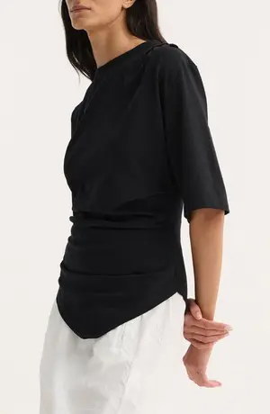 RÓHE Twisted Organic Cotton T-shirt - Black