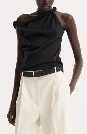 RÓHE Sculptural Cotton Top - Black
