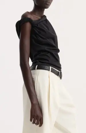 RÓHE Sculptural Cotton Top - Black