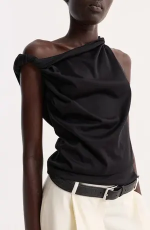 RÓHE Sculptural Cotton Top - Black