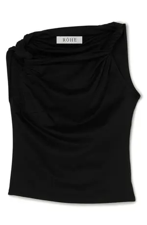 RÓHE Sculptural Cotton Top - Black