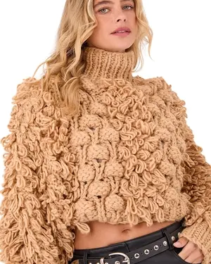 Nasty Gal High Neck Cropped Sweater