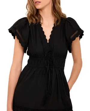 Mint Velvet Cotton Ruffle Maxi Dress - Black