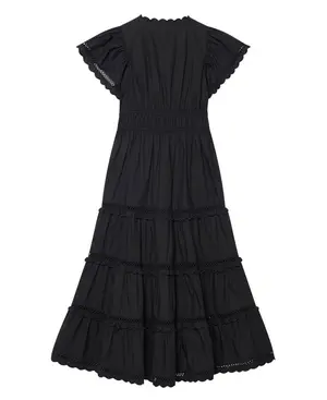 Mint Velvet Cotton Ruffle Maxi Dress - Black