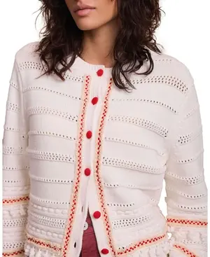 Mint Velvet Cotton Blend Tassel Cardigan