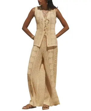 Mint Velvet Crochet Knit Trousers