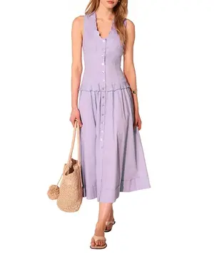 Mint Velvet Ramie Drop Waist Maxi Dress - Lilac