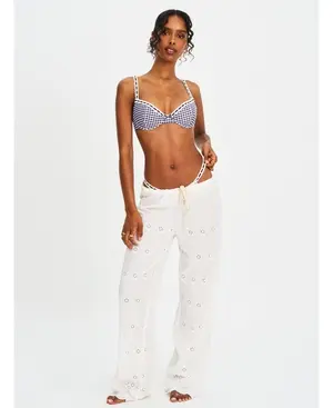 MISS CIRCLE NEW YORK Geneva Gingham Lace Bikini Top