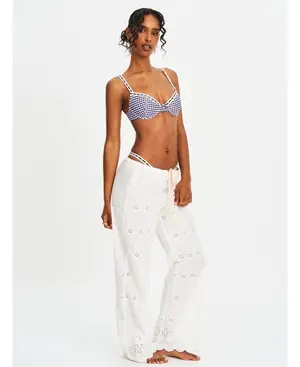 MISS CIRCLE NEW YORK Geneva Gingham Lace Bikini Top