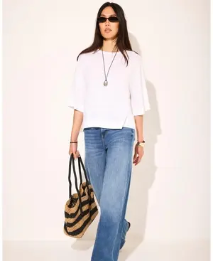 Mint Velvet Linen Blend Boxy T-shirt