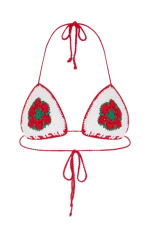 BRUNNA.CO The Poppy Crochet Bikini Top - Red