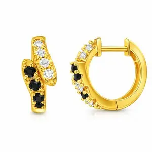 DONATELLO GIAN Split Pavé Huggie Hoop Earrings - Gold
