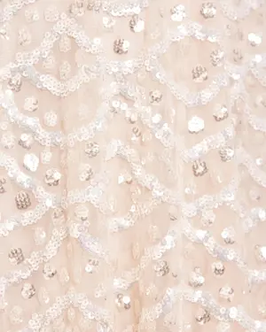 NEEDLE & THREAD Deco Dot Gloss Ankle Gown - Cream