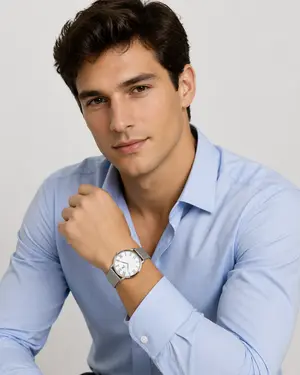 ALLUREZ Stainless Steel Mesh Bracelet Watch With Roman Numerals