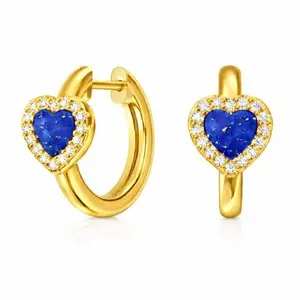 DONATELLO GIAN Heart Huggie Hoop Earrings - Gold