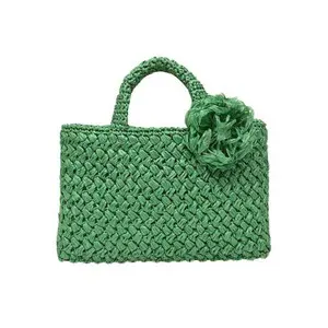 Carmen Sol Positano Raffia Mini Tote Green