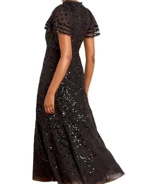 NEEDLE & THREAD Deco Dot Ankle Gown - Graphite