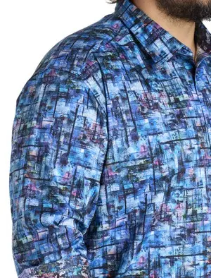 ROBERT GRAHAM BY DXL Big & Tall Abstract Print Sport Shirt