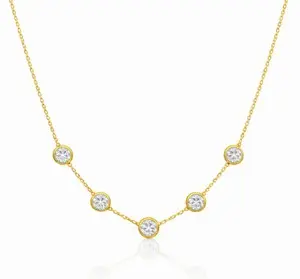 DONATELLO GIAN Crystal Bezel Station Necklace - Gold
