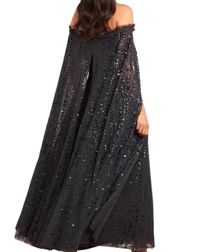 NEEDLE & THREAD Raindrop Cape Ankle Gown