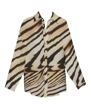 VITAMIN A Playa Boyfriend Shirt With Striped Pattern - Shell Stripe