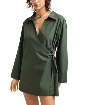 VITAMIN A Elodie Wrap Mini Dress