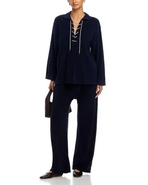 The Great. The Micro Terry Lace Up Tunic