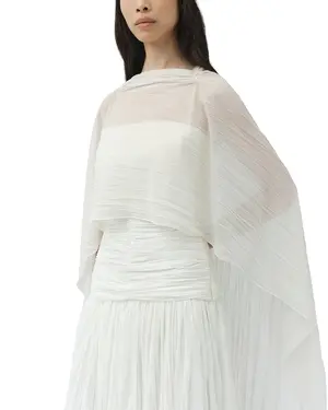 Simkhai Crinkle Jersey Bustier Gown With Cape