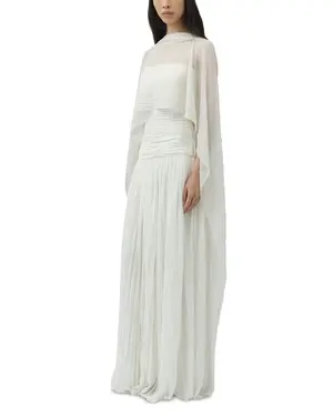 Simkhai Crinkle Jersey Bustier Gown With Cape