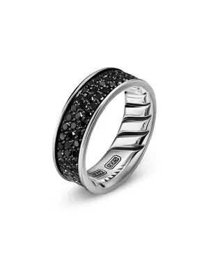 David Yurman Streamline Band Ring With Black Diamonds