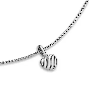David Yurman Petite Puffy Cable Heart Necklace