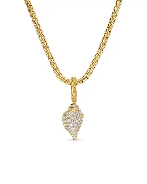 David Yurman 18k Yellow Pave Diamond Shell Amulet