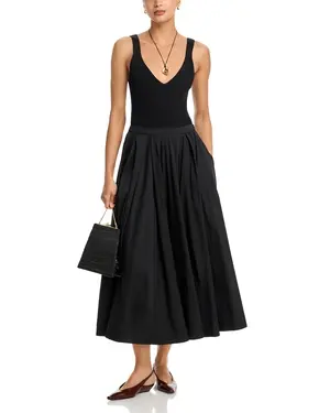 Cinq À Sept Doran Pleated Midi Skirt - Black