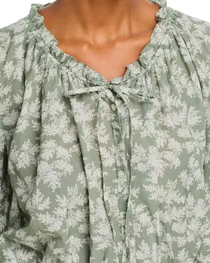 Veronica Beard Floral Print Cotton Blend Top