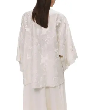 NOCTURNE Textured Jacquard Kimono - Open White