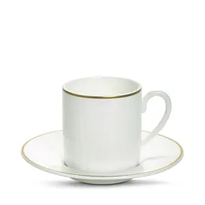 Prouna Domenico Vacca Alligator Espresso Cup & Saucer, 2 Piece Set - White