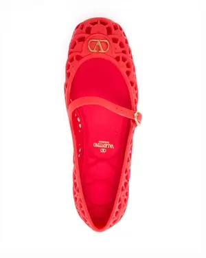 Valentino Garavani Embellished Ballet Flats - Red