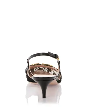 Valentino Garavani Lace Vlogo Slingback Pumps - Black