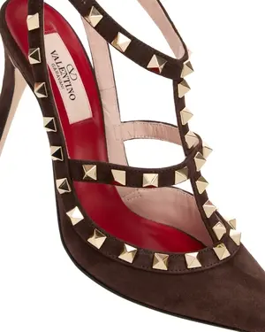 Valentino Garavani Rockstud Cage Leather Pumps - Brown