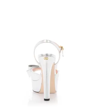 Valentino Garavani Platform Bow Sandals - Silver