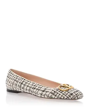 Valentino Garavani Vlogo Hardware Ballet Flats - Vanilla