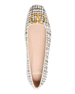 Valentino Garavani Vlogo Hardware Ballet Flats - Vanilla