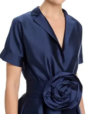 Chiara Boni La Petite Robe Stoya Taffeta Rosette Gown