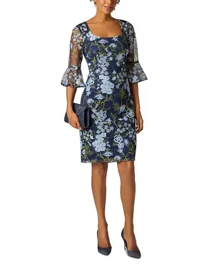 Adrianna Papell Embroidered Floral Dress