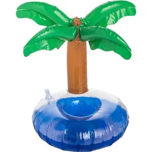 BEACHCOMBERS 8.5" Inflatable Palm Tree Drink Holder - Blue