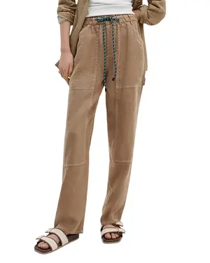 Rag & Bone Atlas Linen Wide-leg Pants - Tan